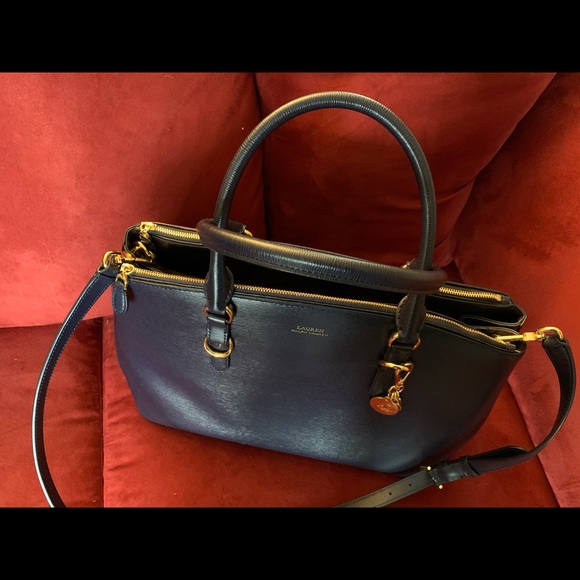 Ralph Lauren | Bags | Ralph Lauren Handbagtote Deep Navy Leather | Poshmark